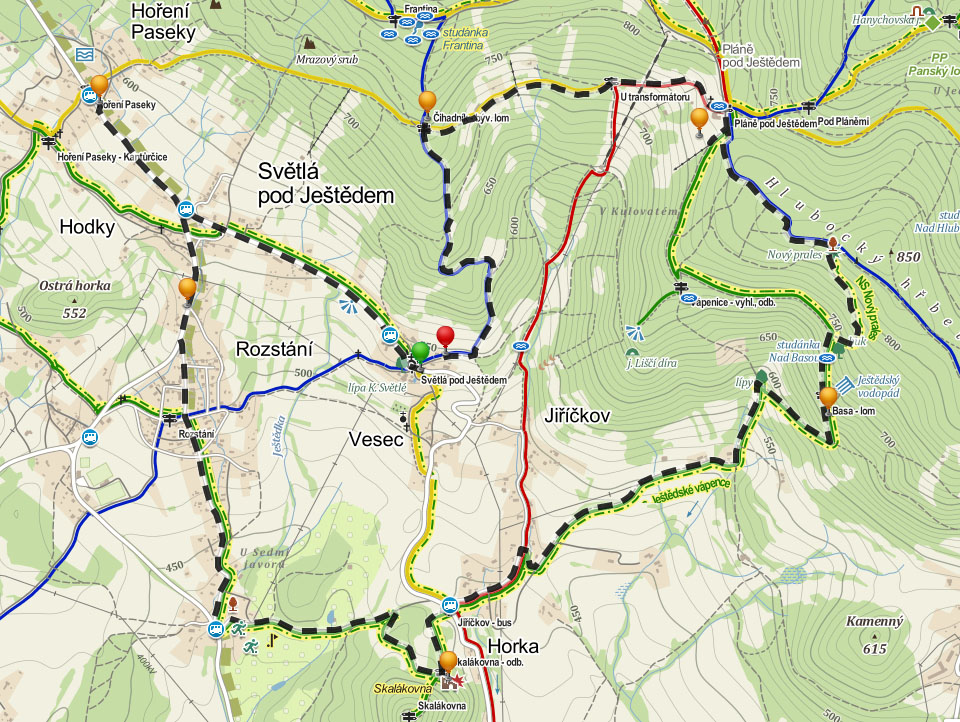 Turistická trasa: Světlá pod Ještědem a okolí | Rozhledna Ještěd